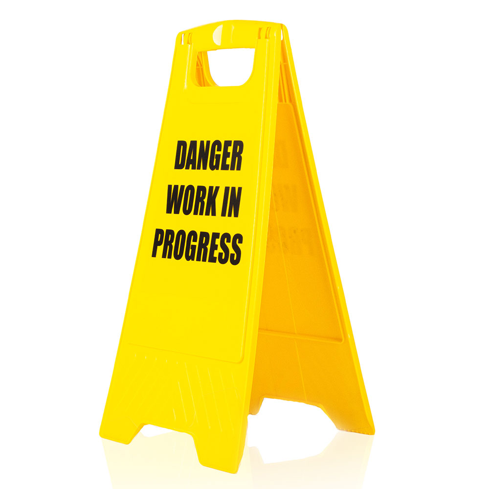 Work In Progress A-Frame Floor Stand - Yellow | FTS Safety